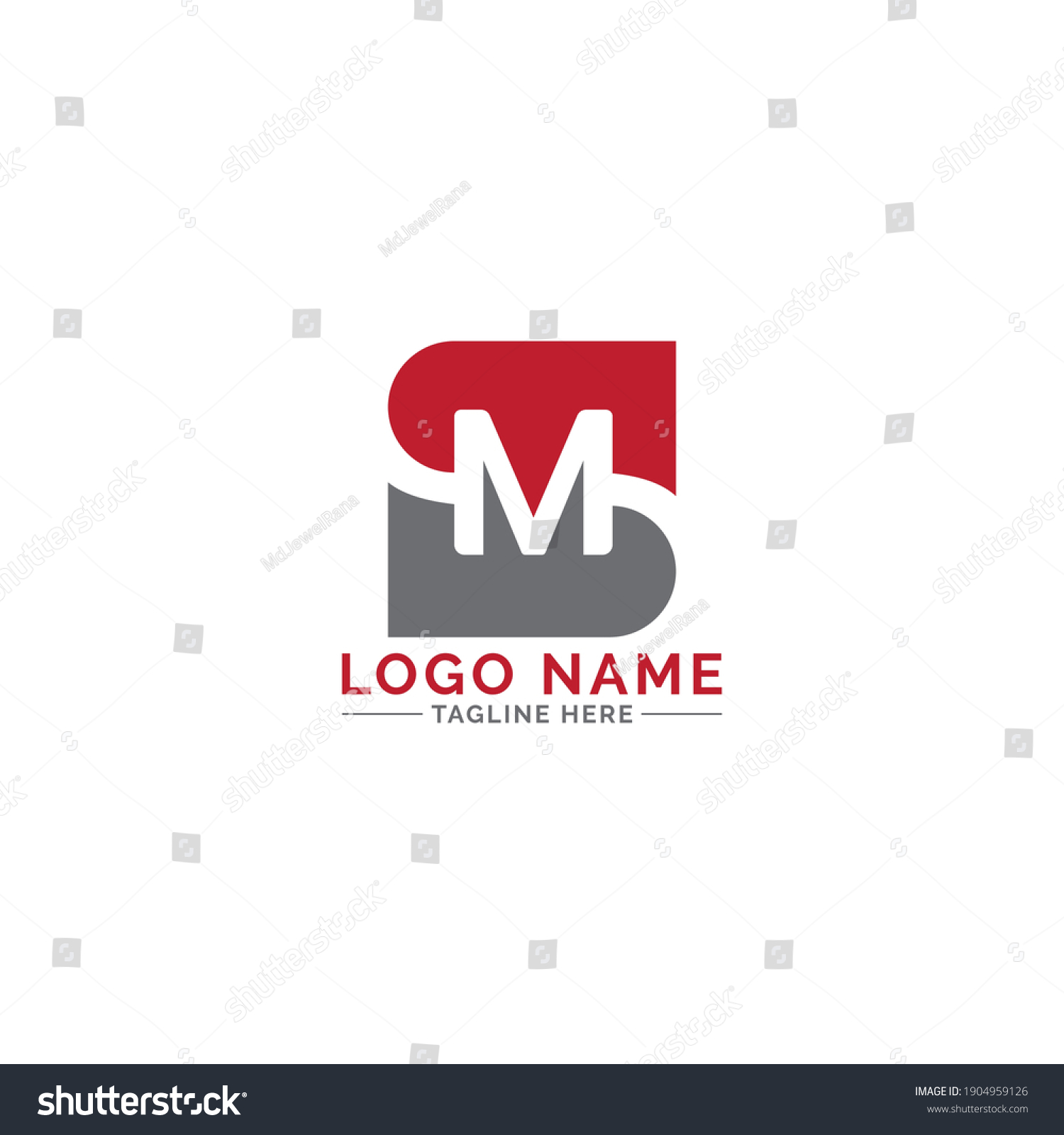 Sm Letter Logo Design Vector Template: เวกเตอร์สต็อก (ปลอดค่าลิขสิทธิ์ ...