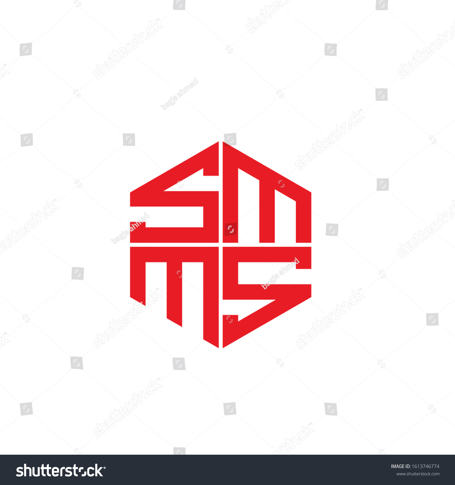 Sm Logo Design Simple Modern Template Stock Vector (Royalty Free ...