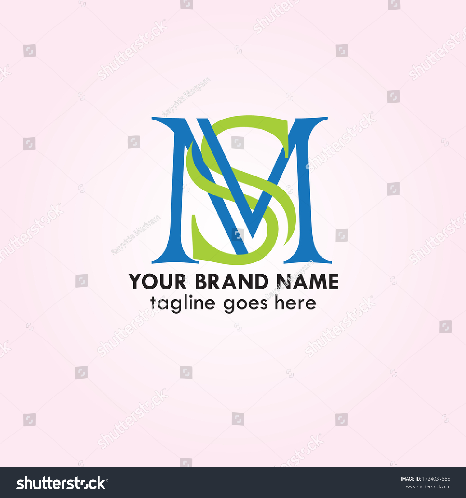 Sm Vector Logo Design Sm Creative Stock Vector (Royalty Free) 1724037865