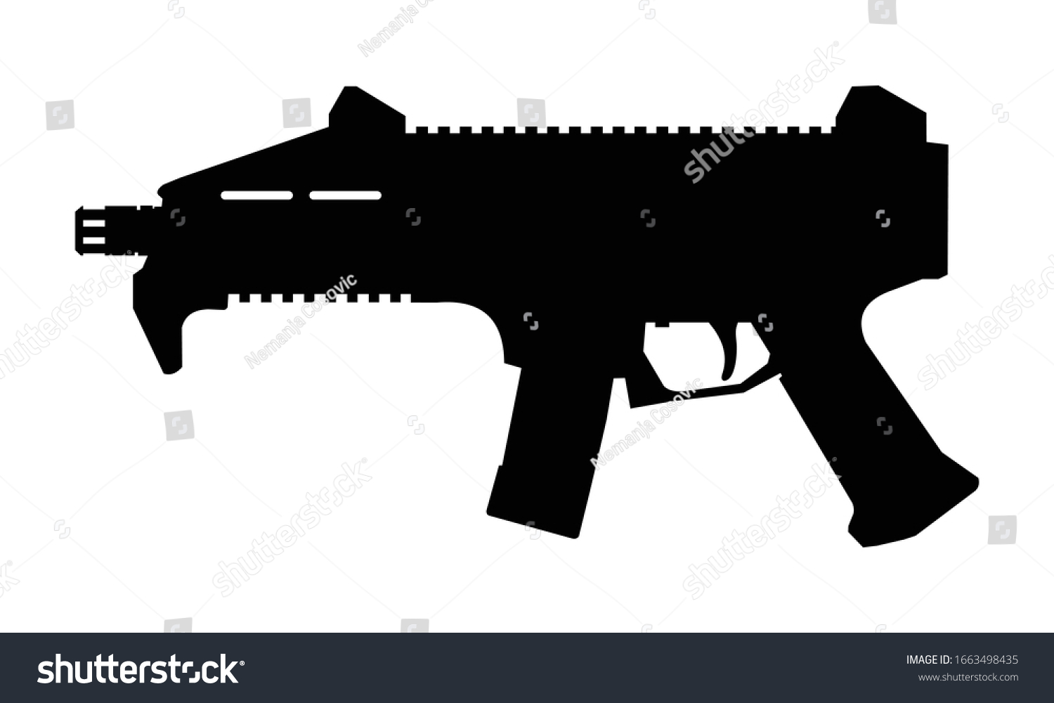 Small Automatic Rifle Machine Gun Vector Stock Vector (Royalty Free ...