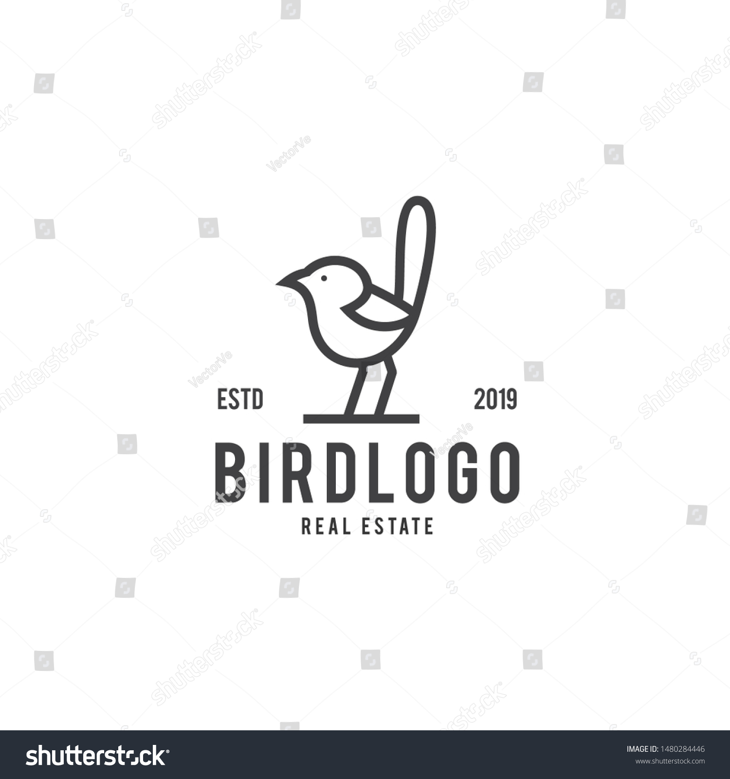 Small Bird Logo Design Template Inspiration: vector de stock (libre de ...