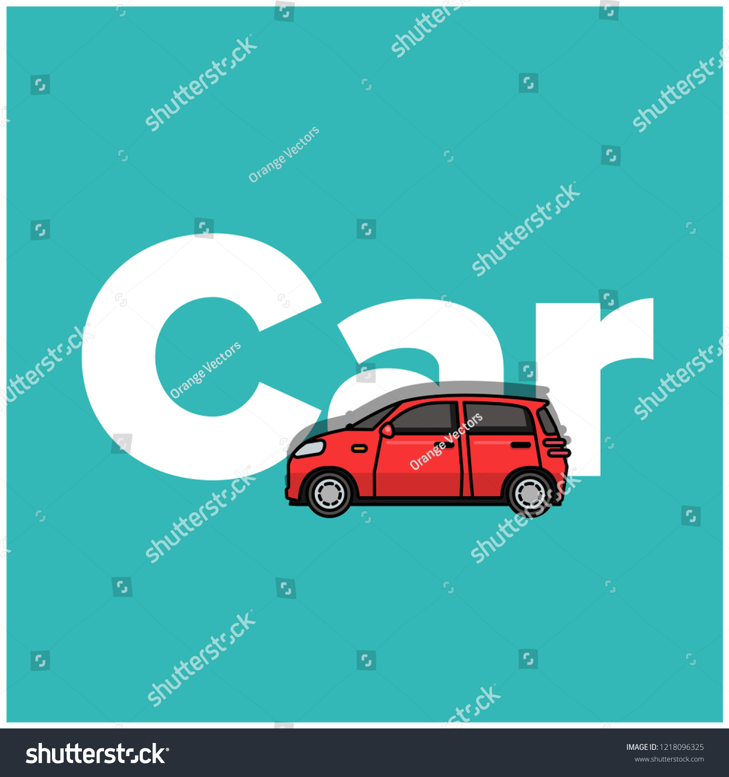Small Car Typography Vector Illustration Stock Vector (Royalty Free ...