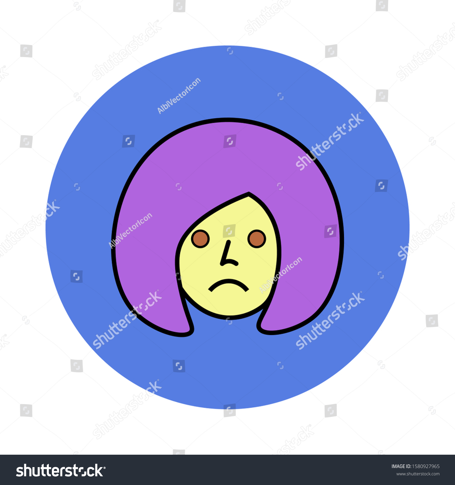 Small Colour Sad Human Face Icon Stock Vector (Royalty Free) 1580927965 ...