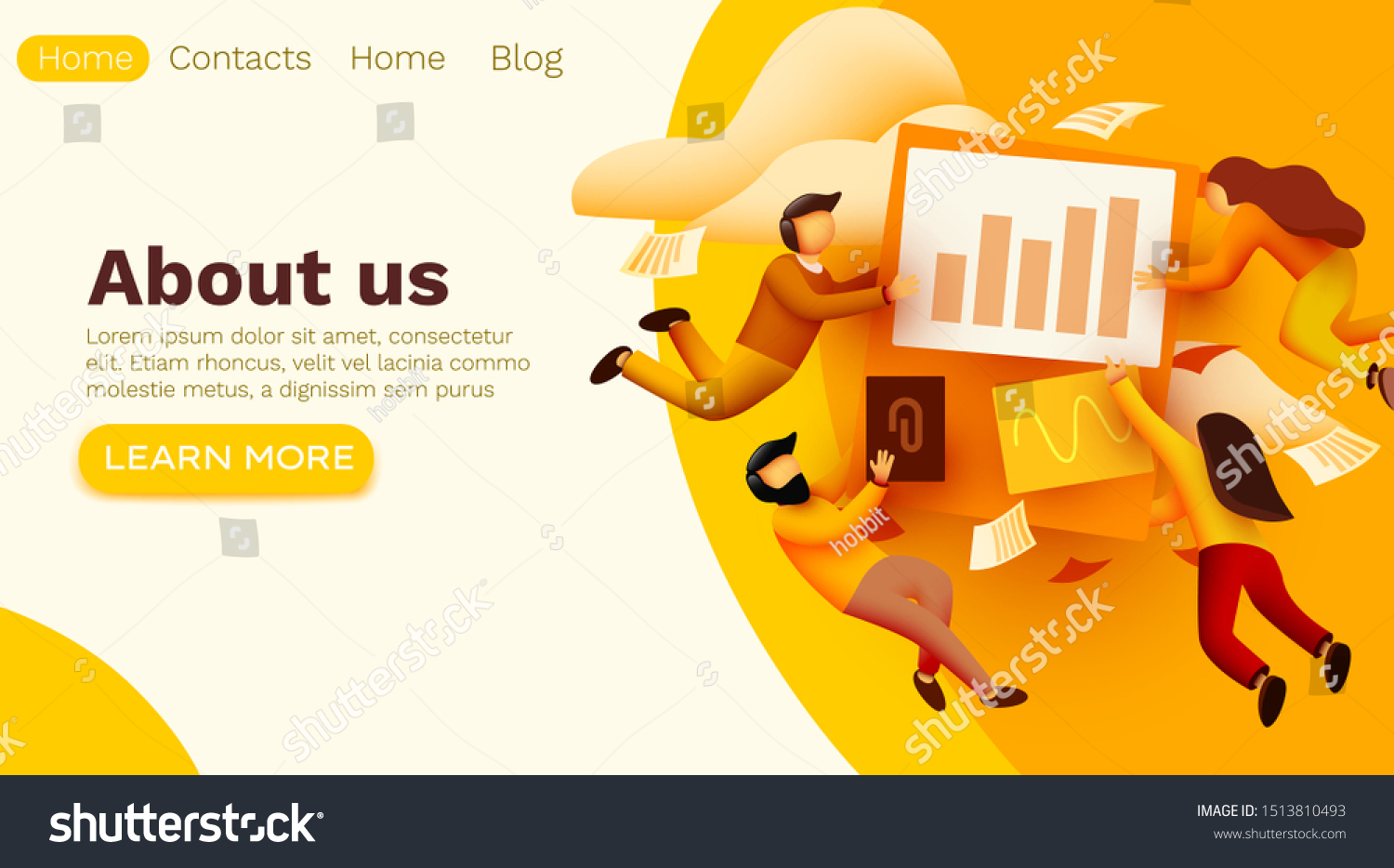 Small 3d Flying People Around Business Stock Vector (Royalty Free ...