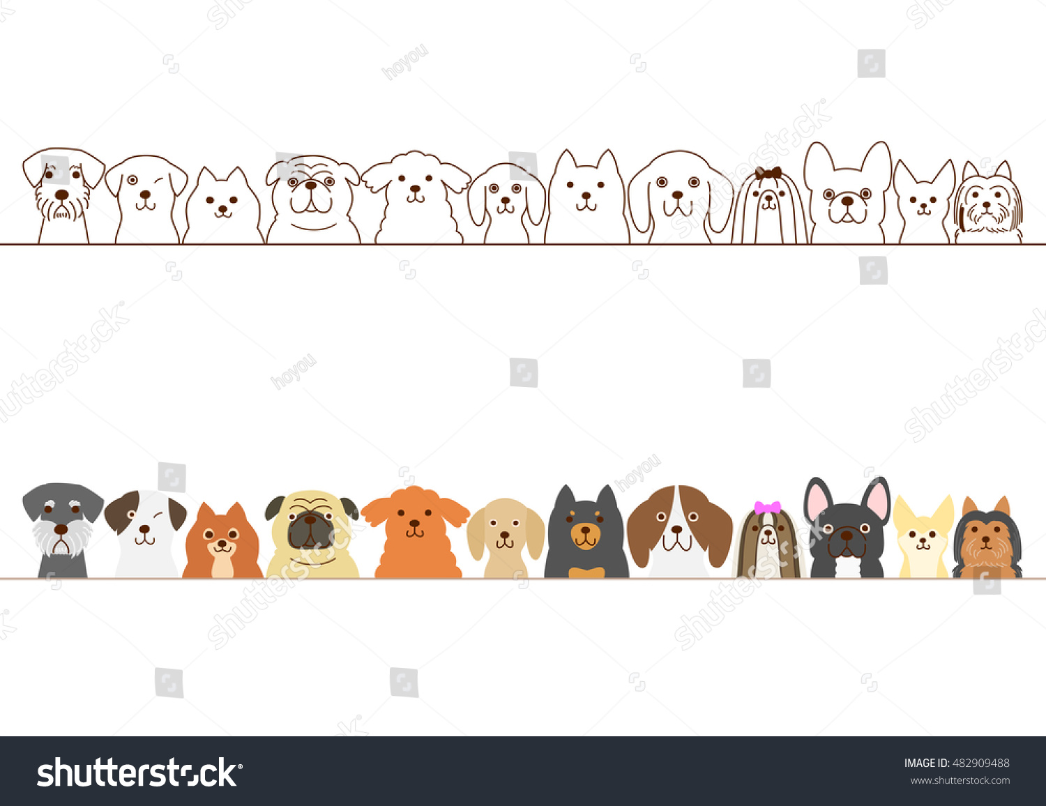 Borde de perros pequeños: vector de stock (libre de regalías) 482909488 ...