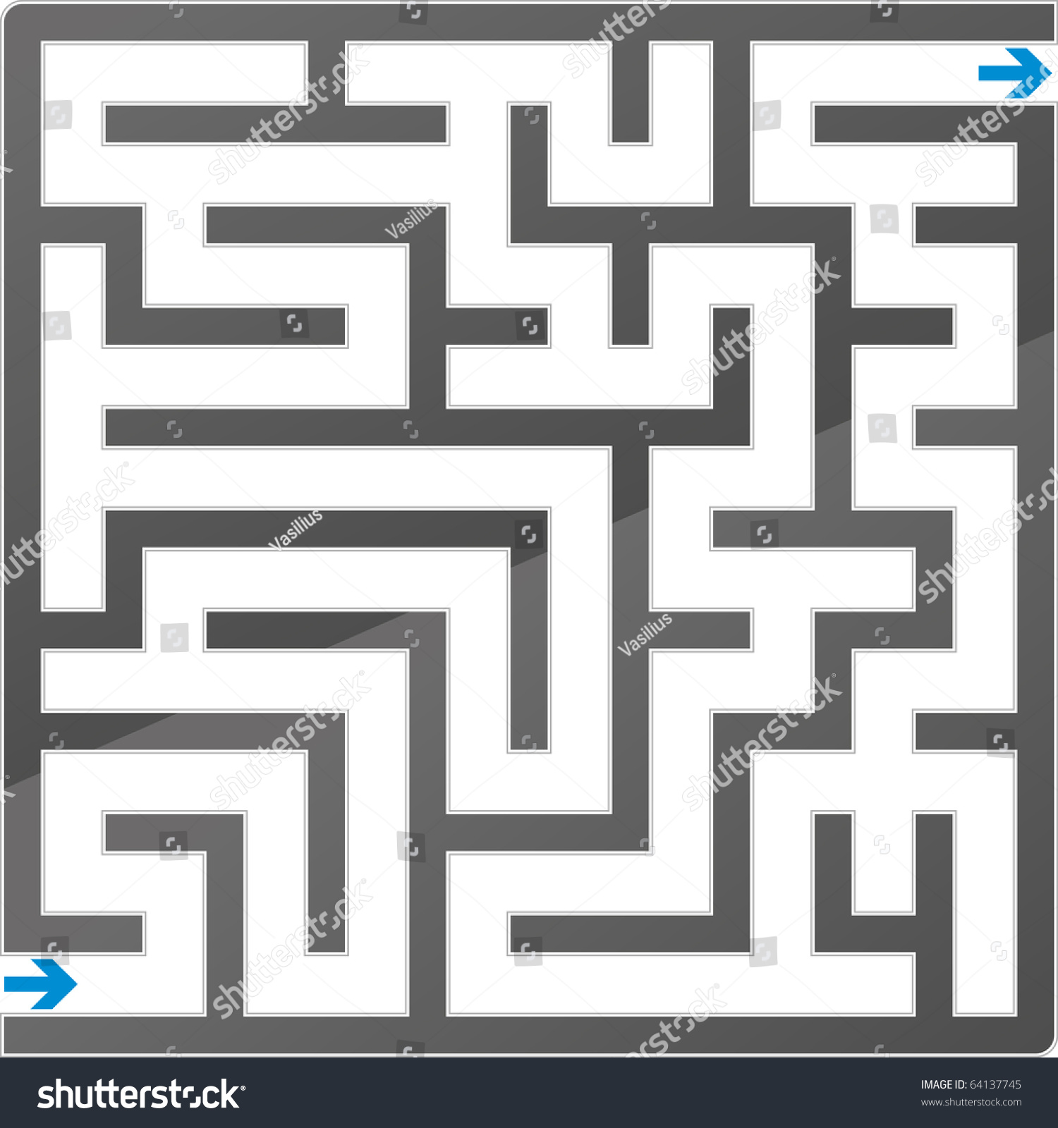 Small Gray Maze Vector Illustration Stock Vector (Royalty Free) 64137745