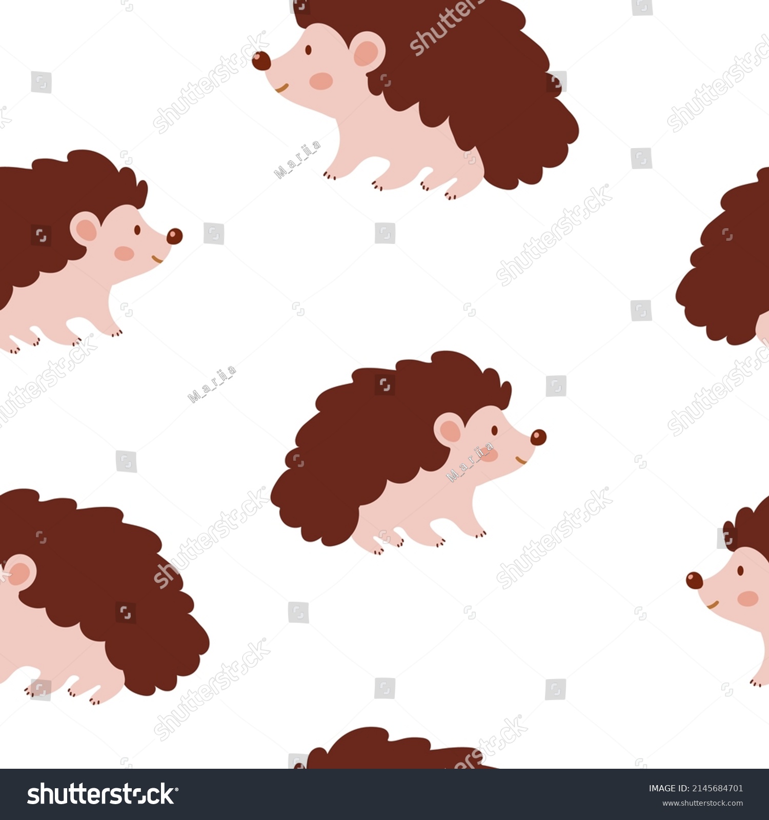 Small Hedgehogs On White Background Cartoon Stock Vector (Royalty Free ...