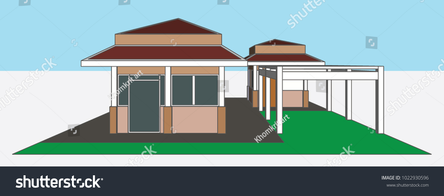 Small House Vector Illustration Stock Vector (Royalty Free) 1022930596
