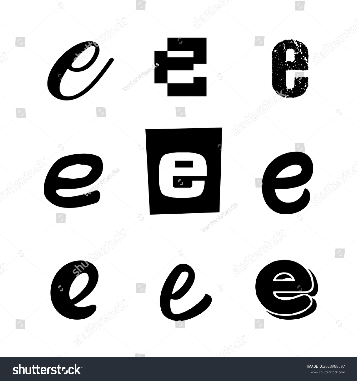 Small Letter E Alphabet Design Stock Vector (Royalty Free) 2023988597 ...