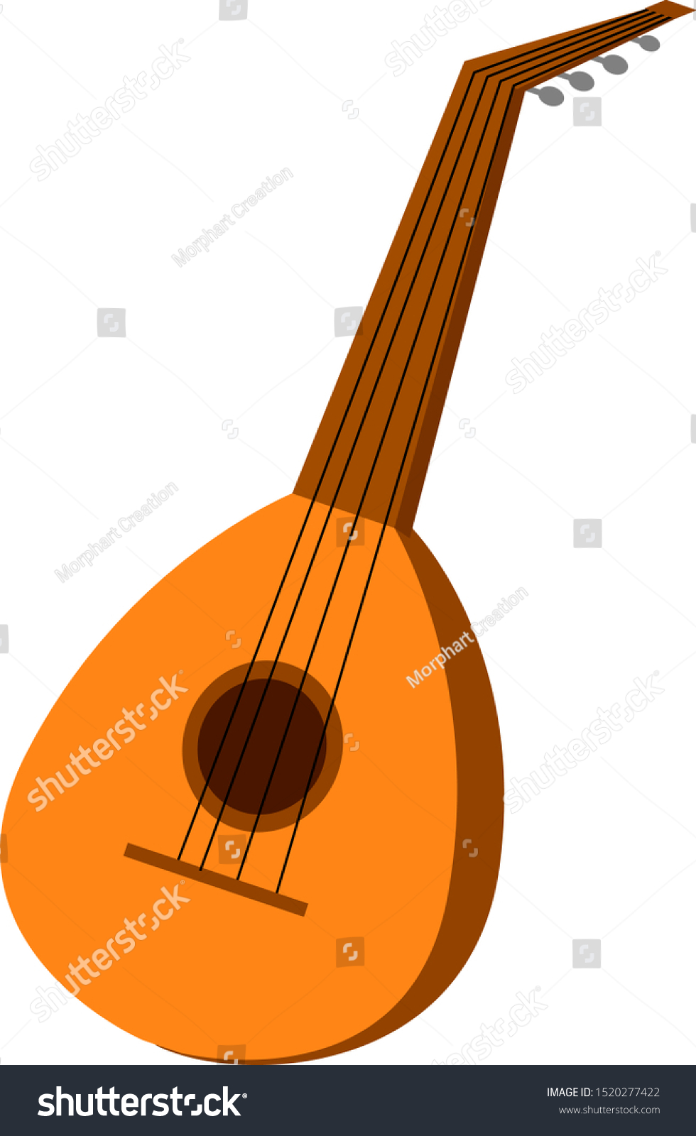 Small Lute Illustration Vector On White Stock Vector (Royalty Free ...
