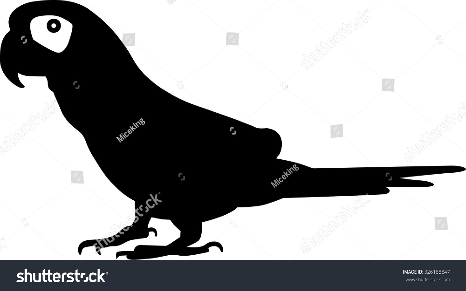 Small Parrot Silhouette Stock Vector (Royalty Free) 326188847