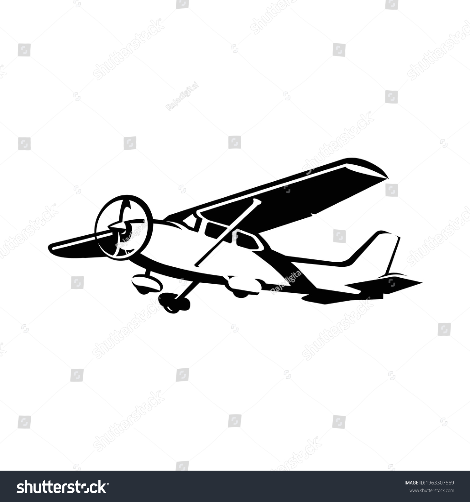 Small Plane Light Aircraft Vector Isolated Stock Vector (Royalty Free ...