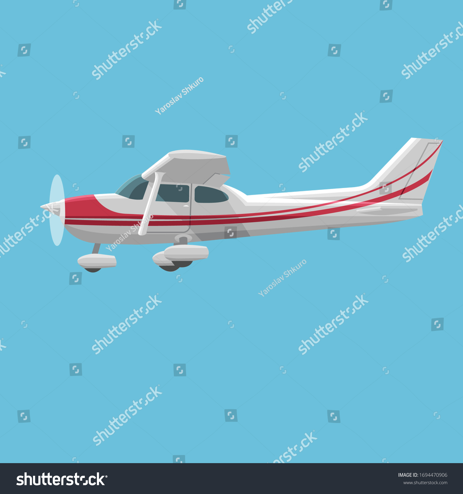 Small Plane Vector Illustration Single Engine Stock Vector (Royalty ...