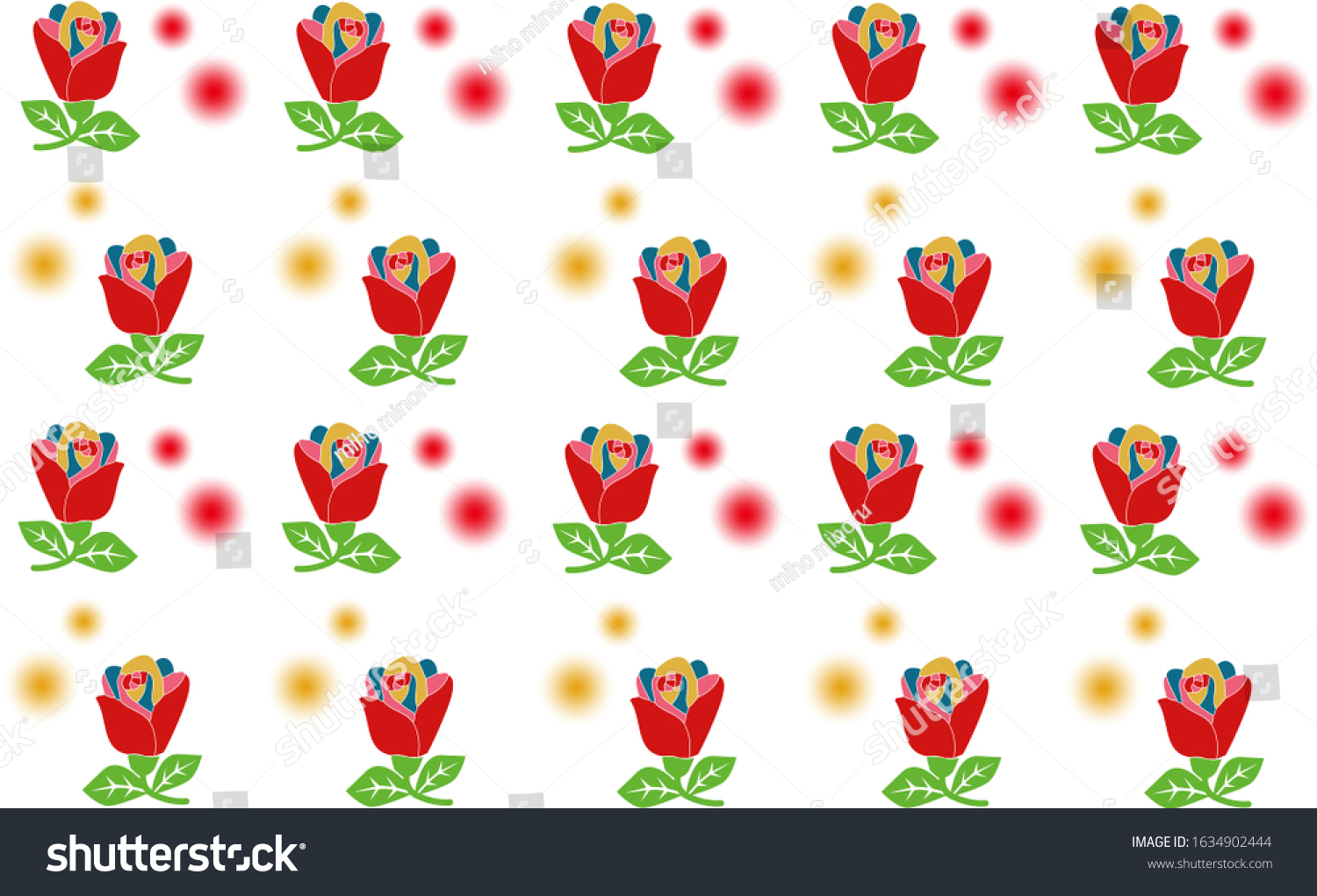 Small Red Rose Dot Pattern Background Stock Vector (Royalty Free ...