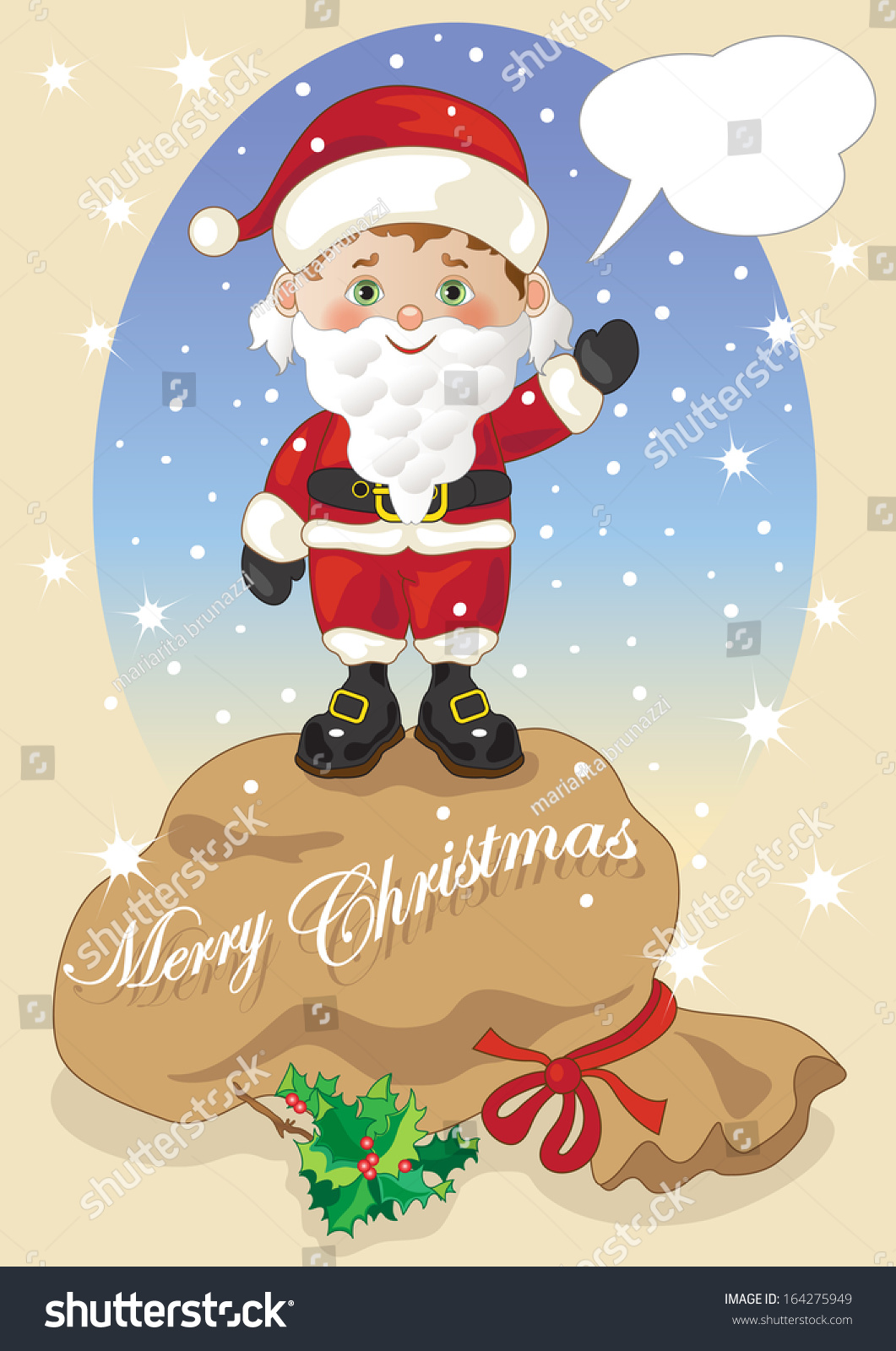 Small Santa Space Text Stock Vector (Royalty Free) 164275949