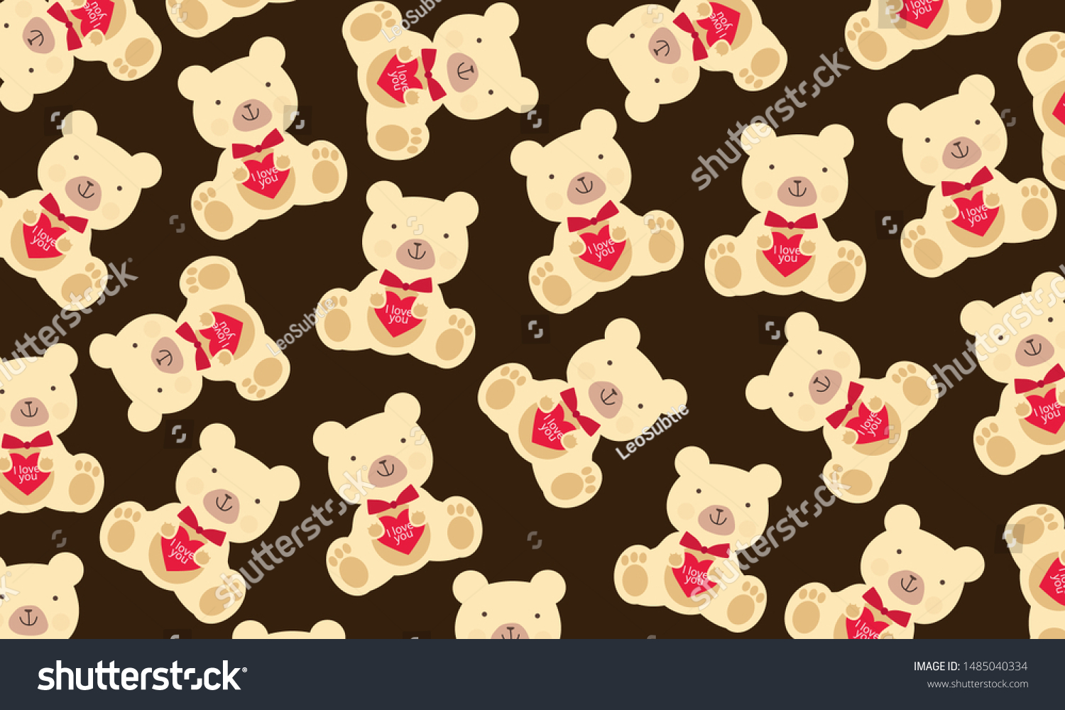 Small Teddy Bear Pattern Background Stock Vector (Royalty Free ...