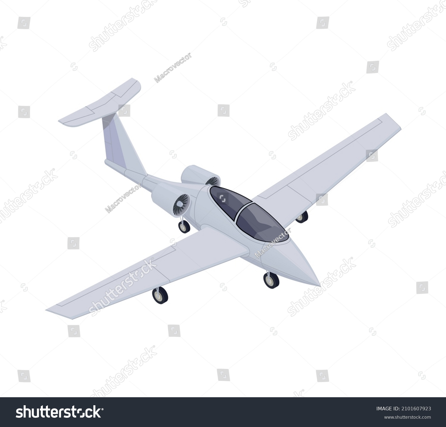 Small Training Airplane On White Background Stock Vector (Royalty Free ...