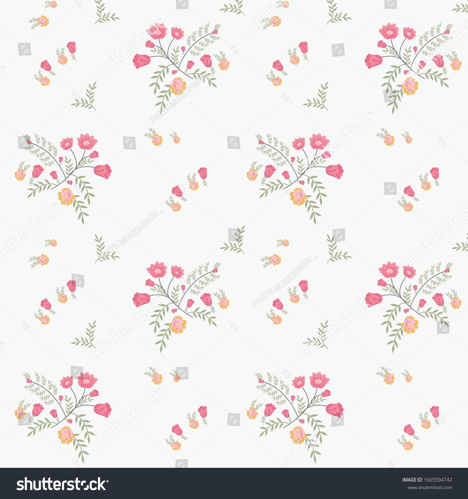 Small Vector Flower Design Pattern On Stock Vector (Royalty Free ...