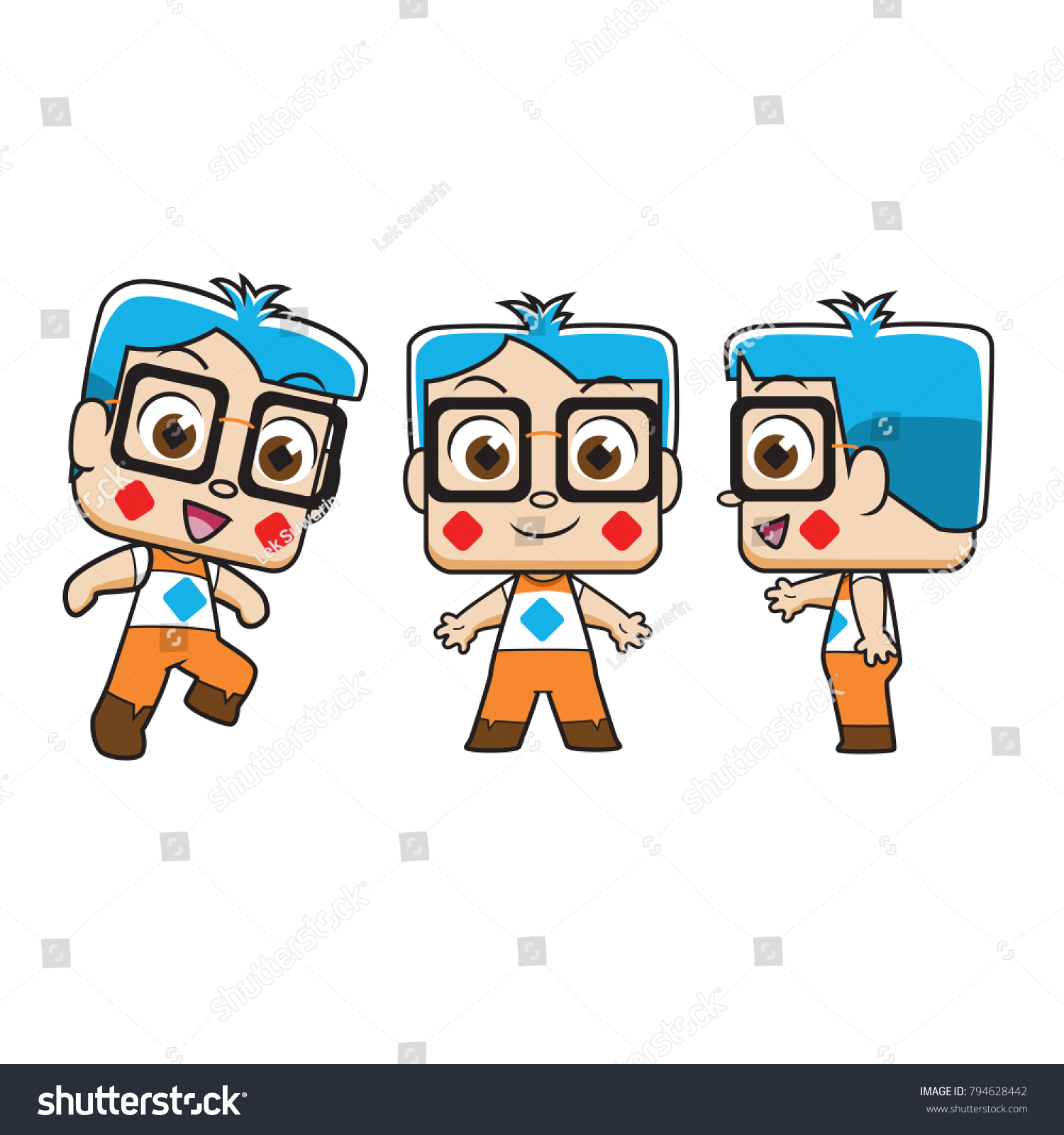 Smart Boy Cartoon Character Stock Vector (Royalty Free) 794628442 ...