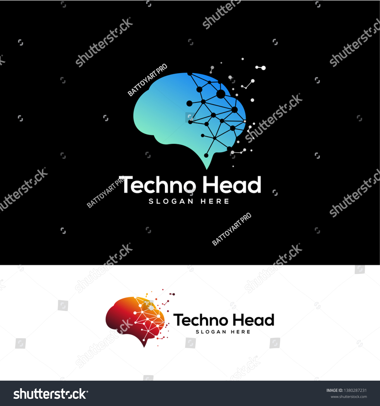 Smart Brain Logo Designs Concept Head Stock Vector (Royalty Free ...