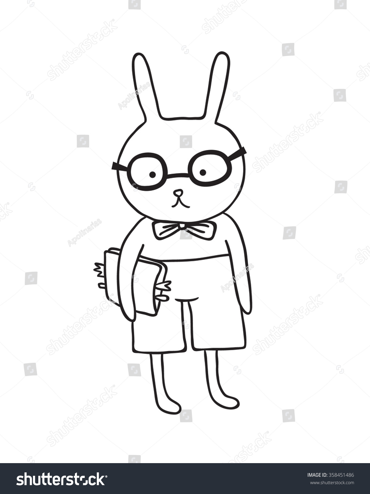 Smart Bunny Character Vector Illustration Stock Vector (Royalty Free ...