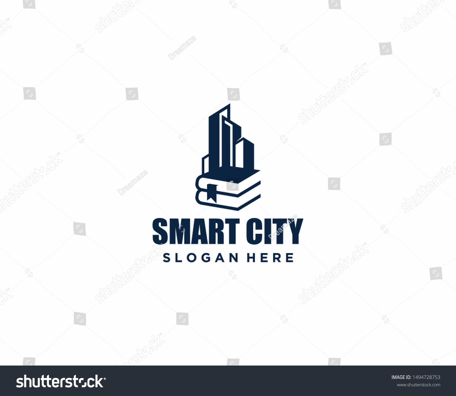 Smart City Logo Design Template: vector de stock (libre de regalías ...