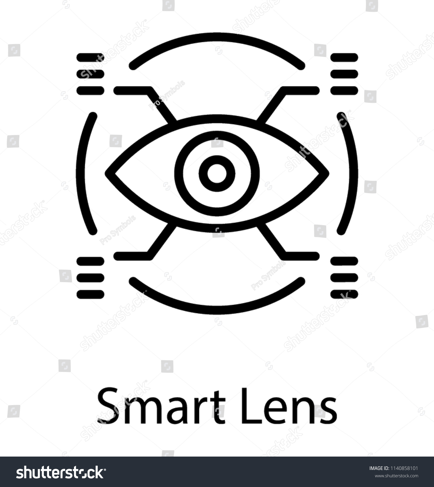 Smart Contact Lens Display Iris Recognition Stock Vector (Royalty Free ...