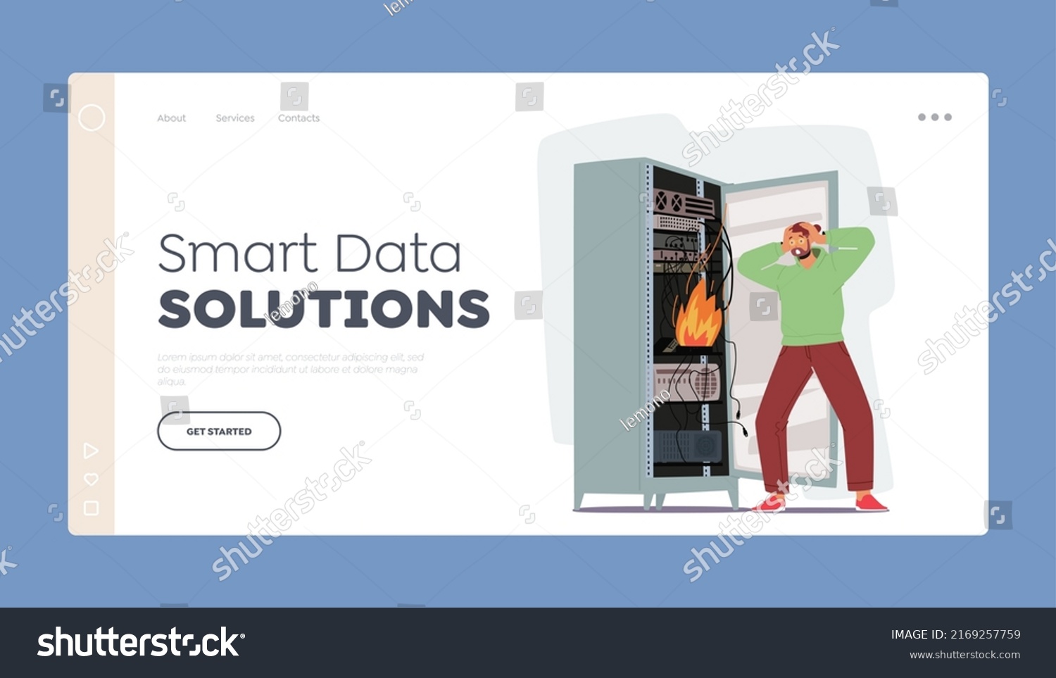 Smart Data Solutions Landing Page Template Stock Vector (Royalty Free ...