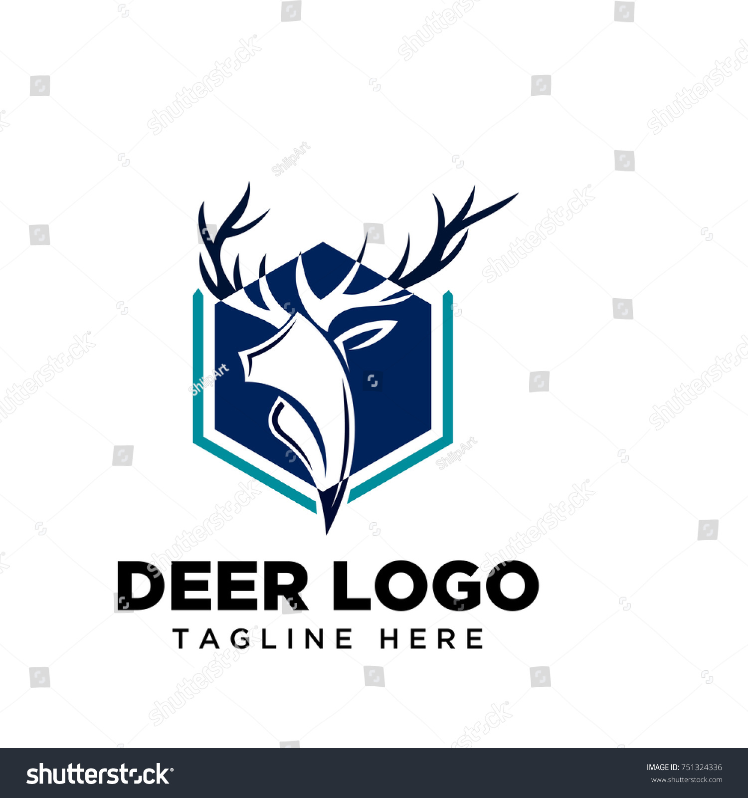 Smart Deer Logo Stock Vector (Royalty Free) 751324336