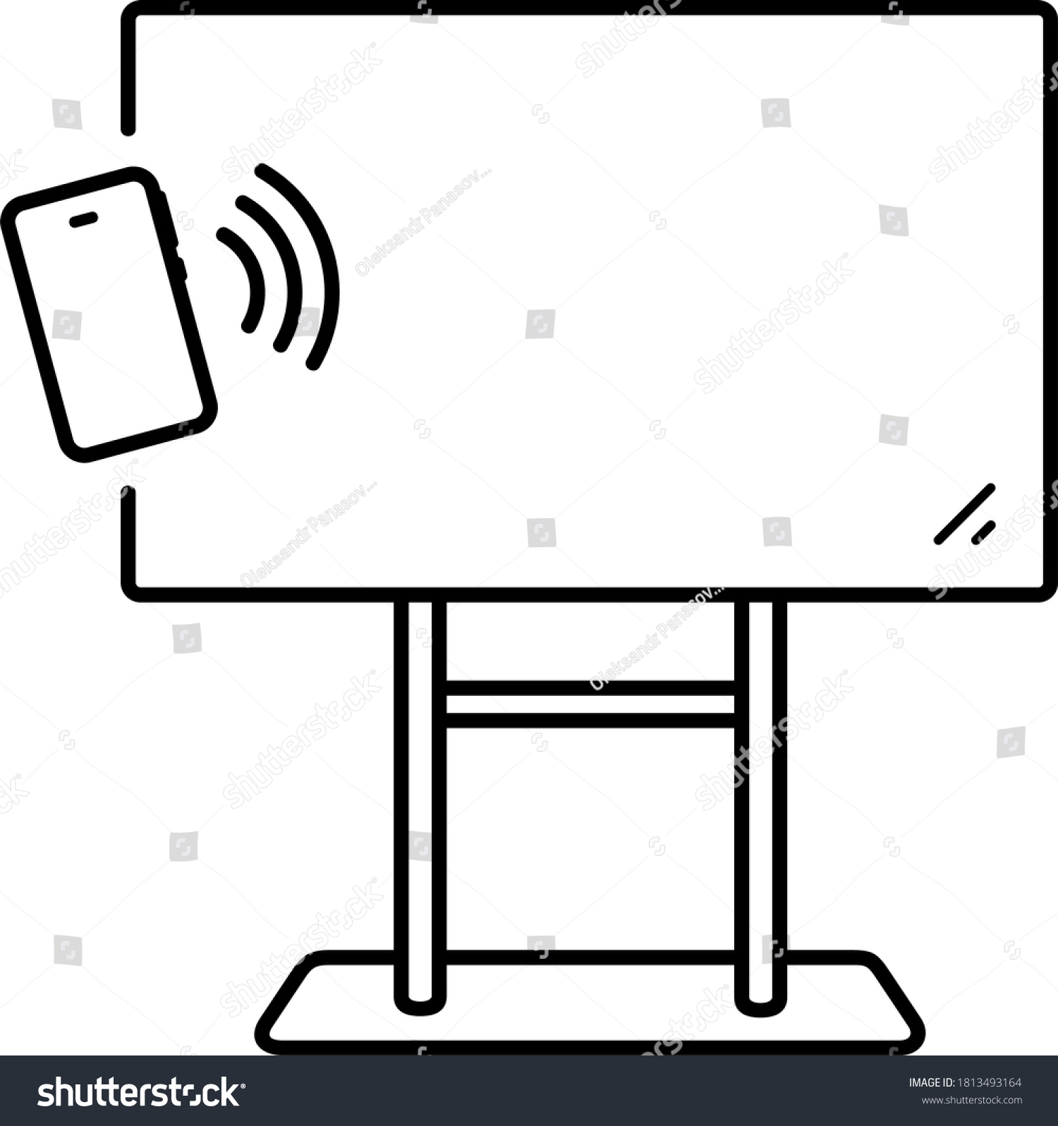 Smart Digital Interactive Whiteboard Display Vector Stock Vector ...