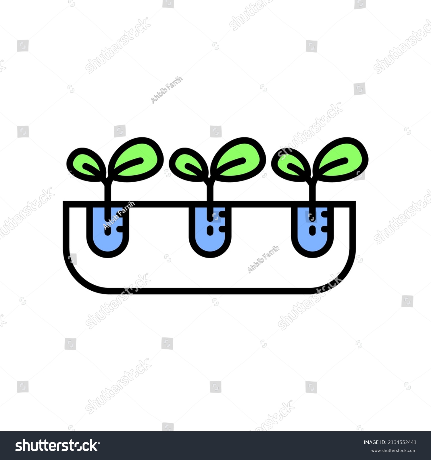 Smart Farm Hydroponics Flat Icon Stock Vector (Royalty Free) 2134552441