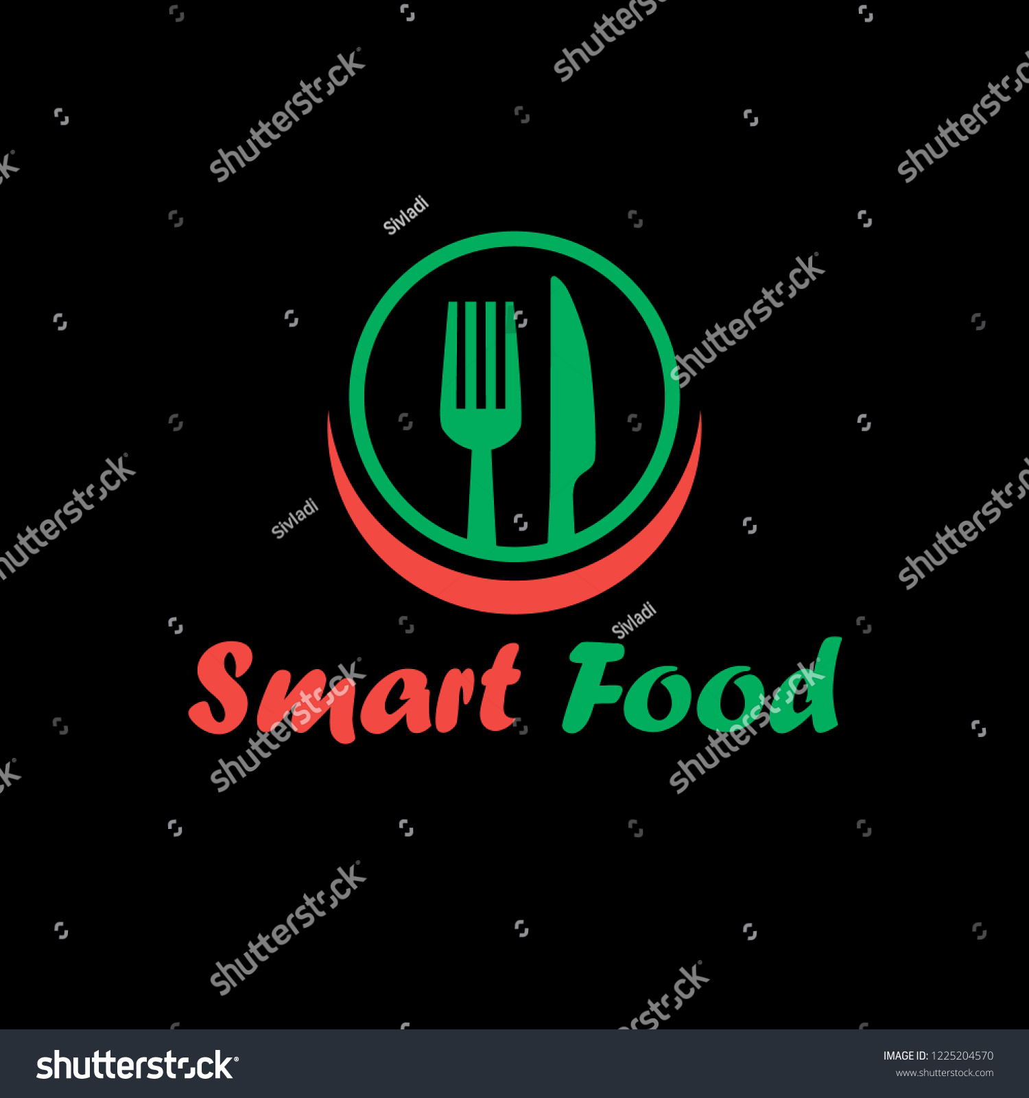 Smart Food Logo Vector Illustration Stock Vector (Royalty Free) 1225204570