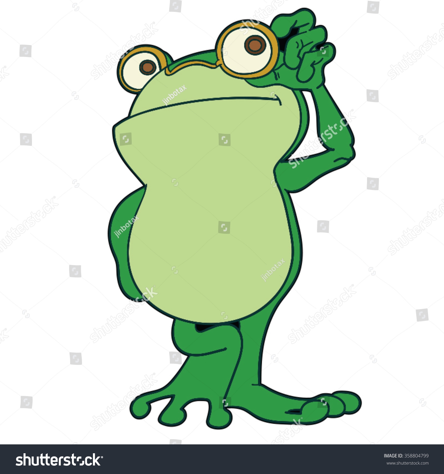 Smart Frog Cartoon Stock Vector (Royalty Free) 358804799