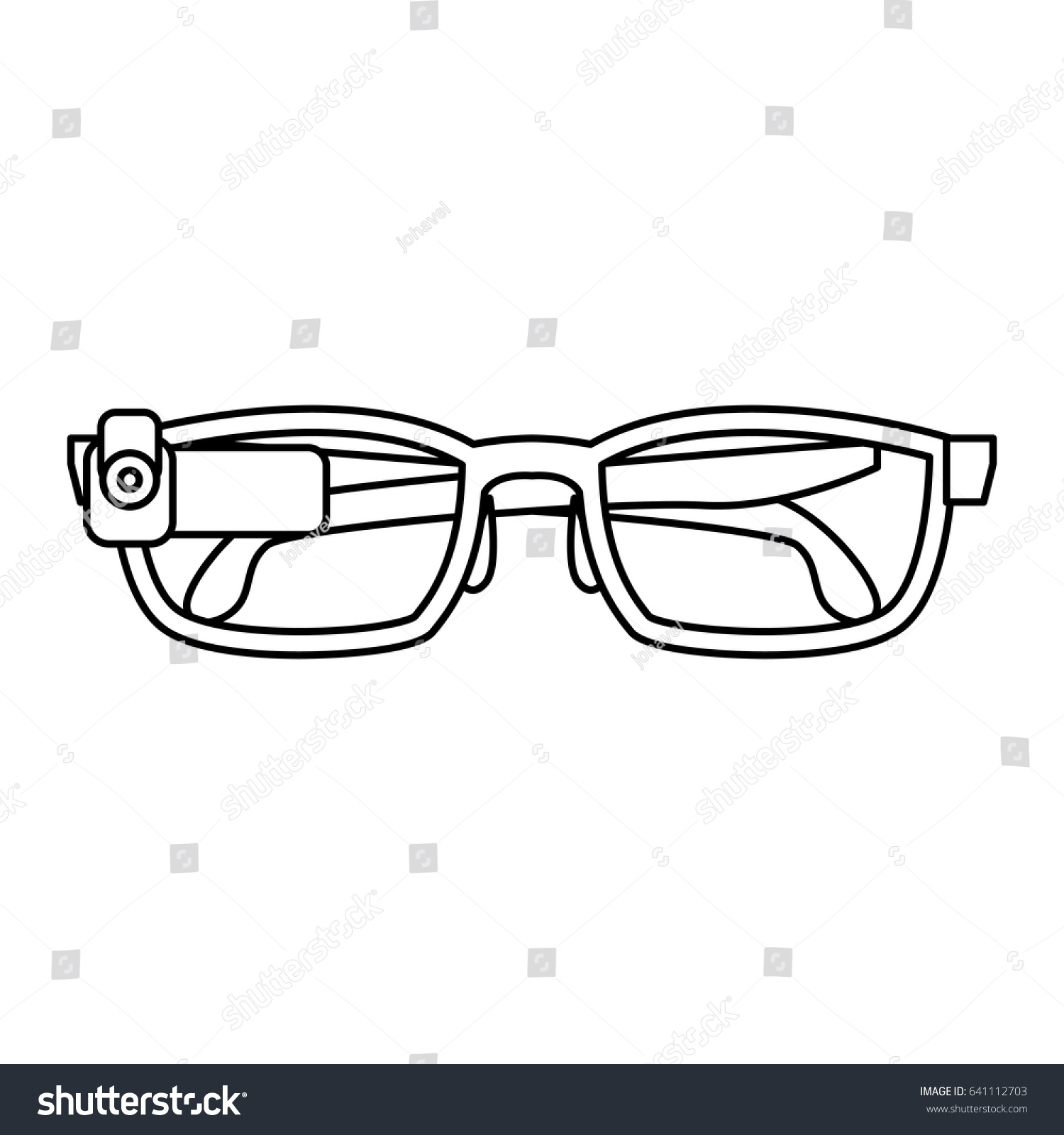 Smart Glasses Technology Draw: vector de stock (libre de regalías ...