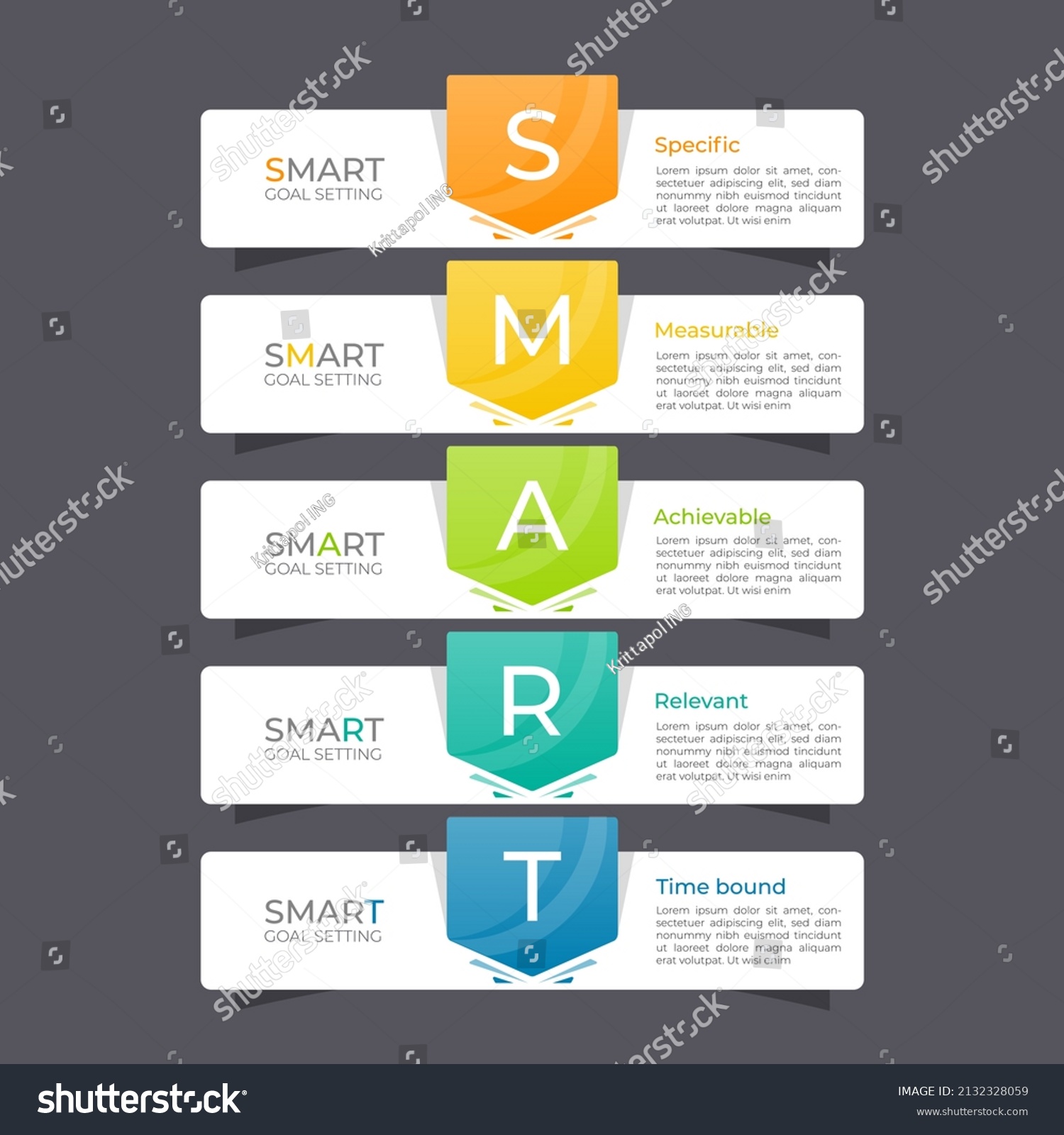 Smart Goals Setting Infographic Template Stock Vector (Royalty Free ...