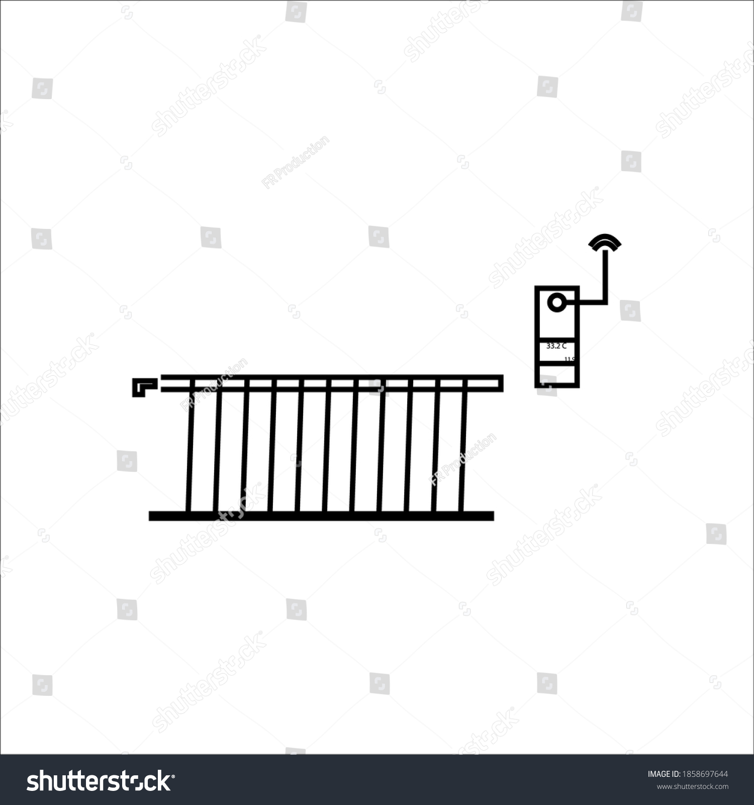 Smart Home Heating Background White Stock Vector (Royalty Free) 1858697644