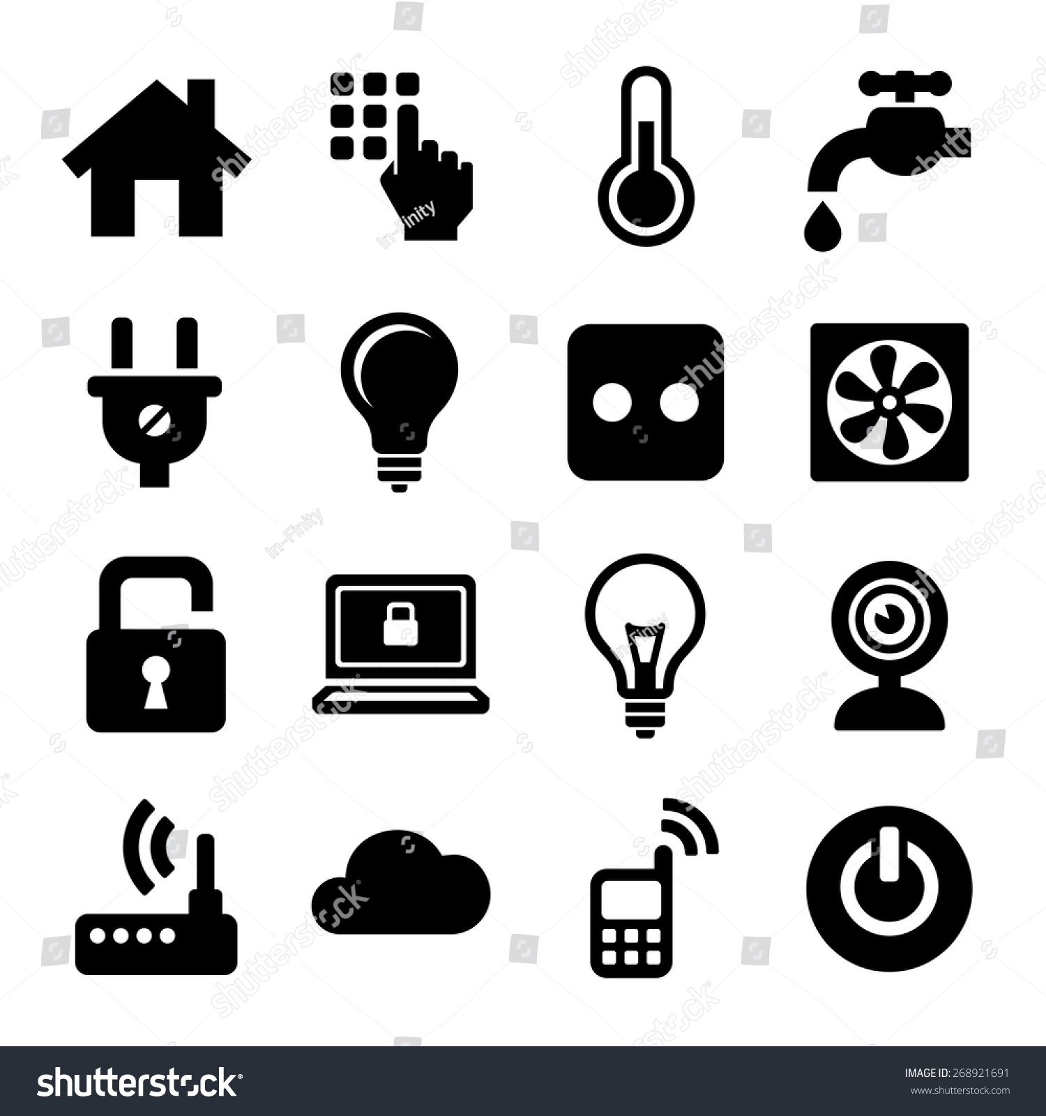 Smart Home Management Icons Set Vector Stock Vector (Royalty Free ...