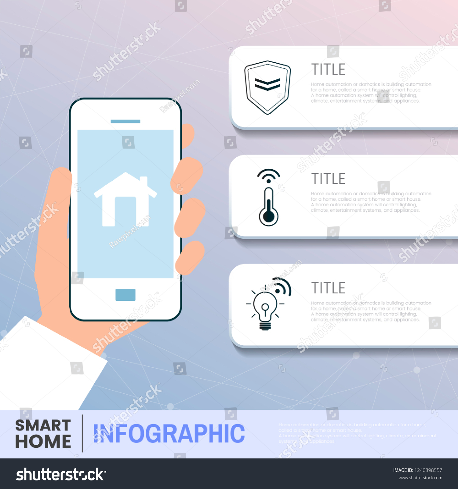Smart Home Tech Infographic Vector Stock Vector (Royalty Free) 1240898557 | Shutterstock
