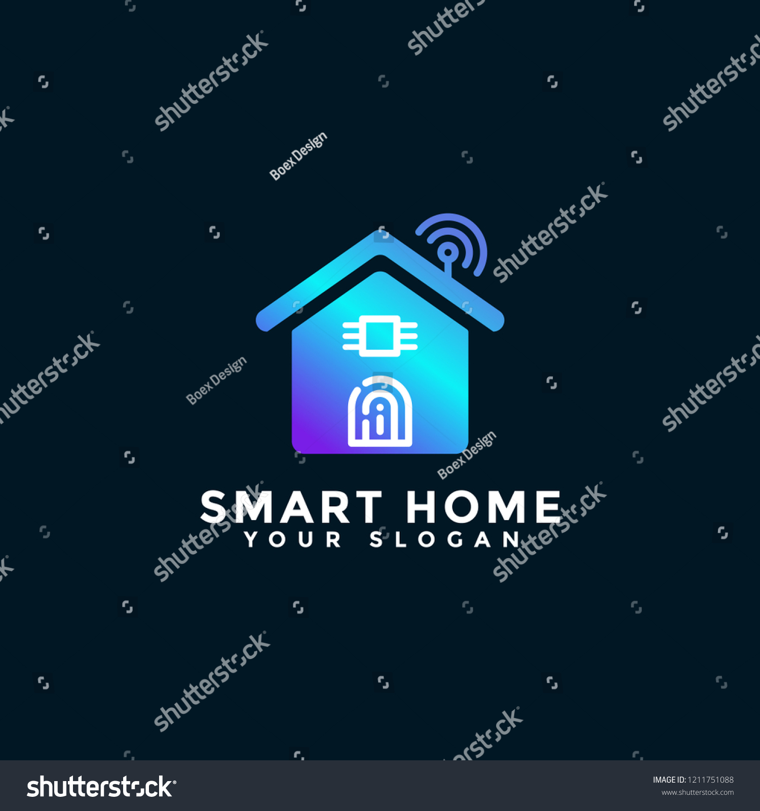 Smart Home Technology Logo Stock Vector (Royalty Free) 1211751088 ...