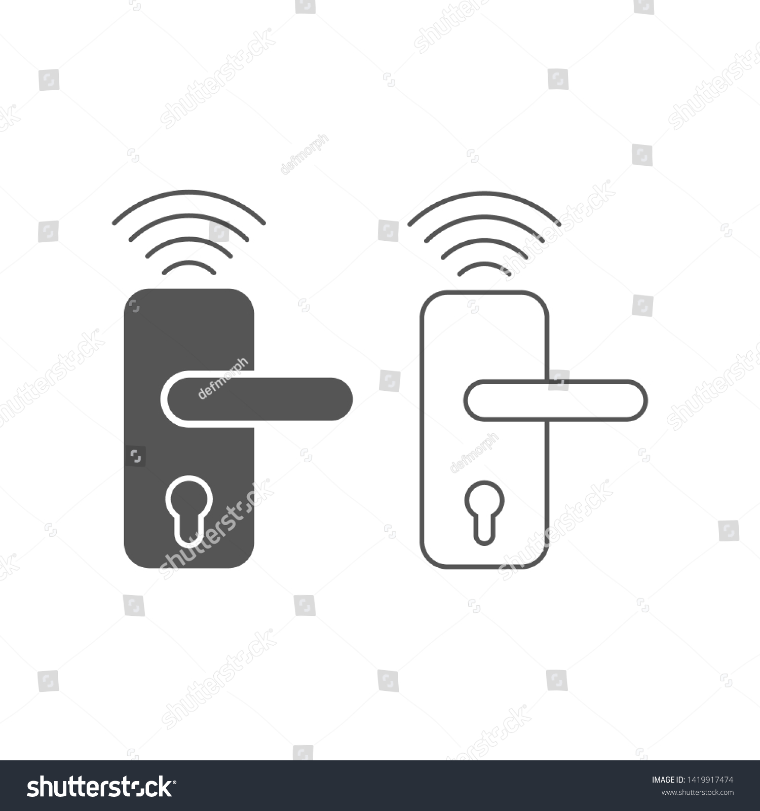 Smart Home Wireless Door Lock Vector Stock Vector (Royalty Free) 1419917474
