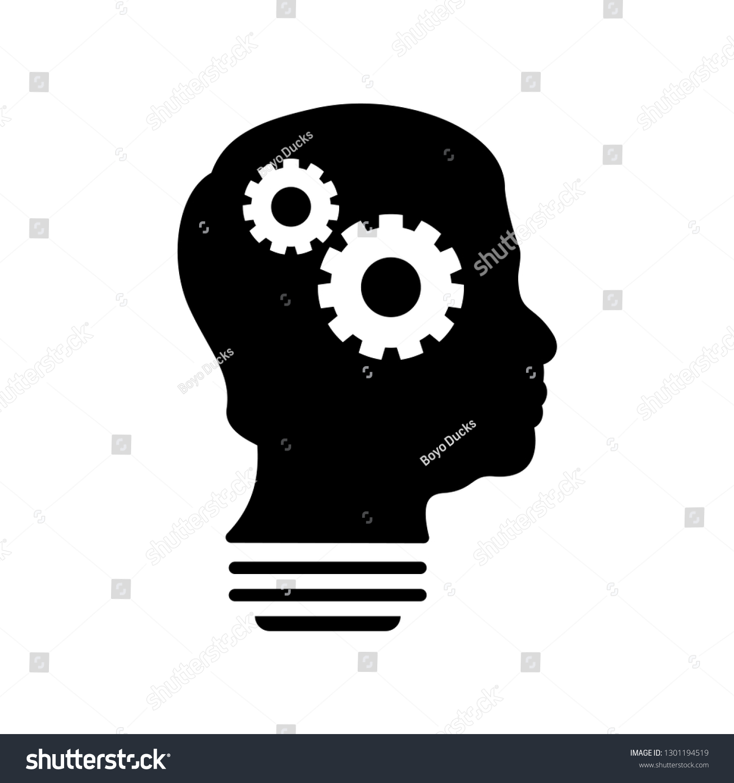 Smart Human Head Think Bulb Idea Stock Vector (Royalty Free) 1301194519 ...