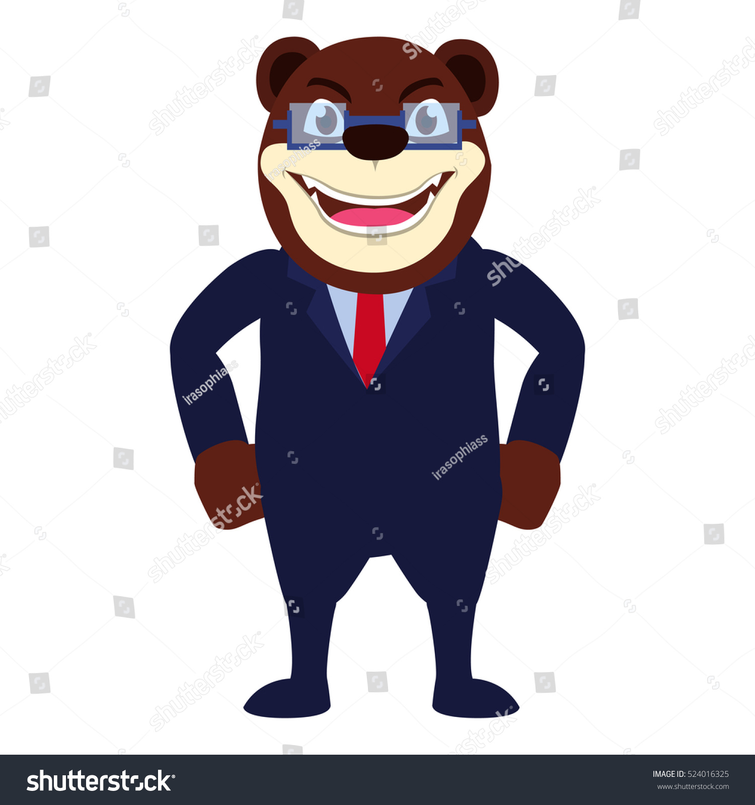Smart Looking Bear Business Character Stock Vector (Royalty Free ...