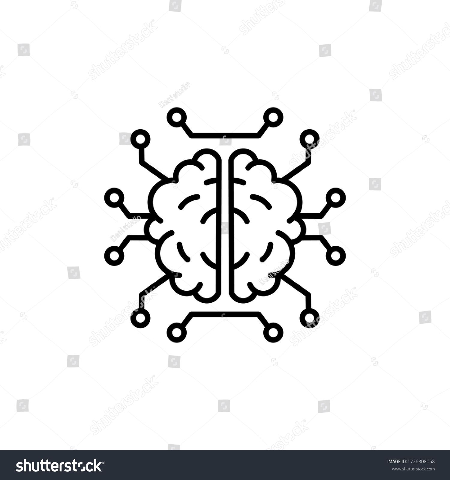 Smart Mechanical Brain Sticker Icon Stock Vector (Royalty Free) 1726308058