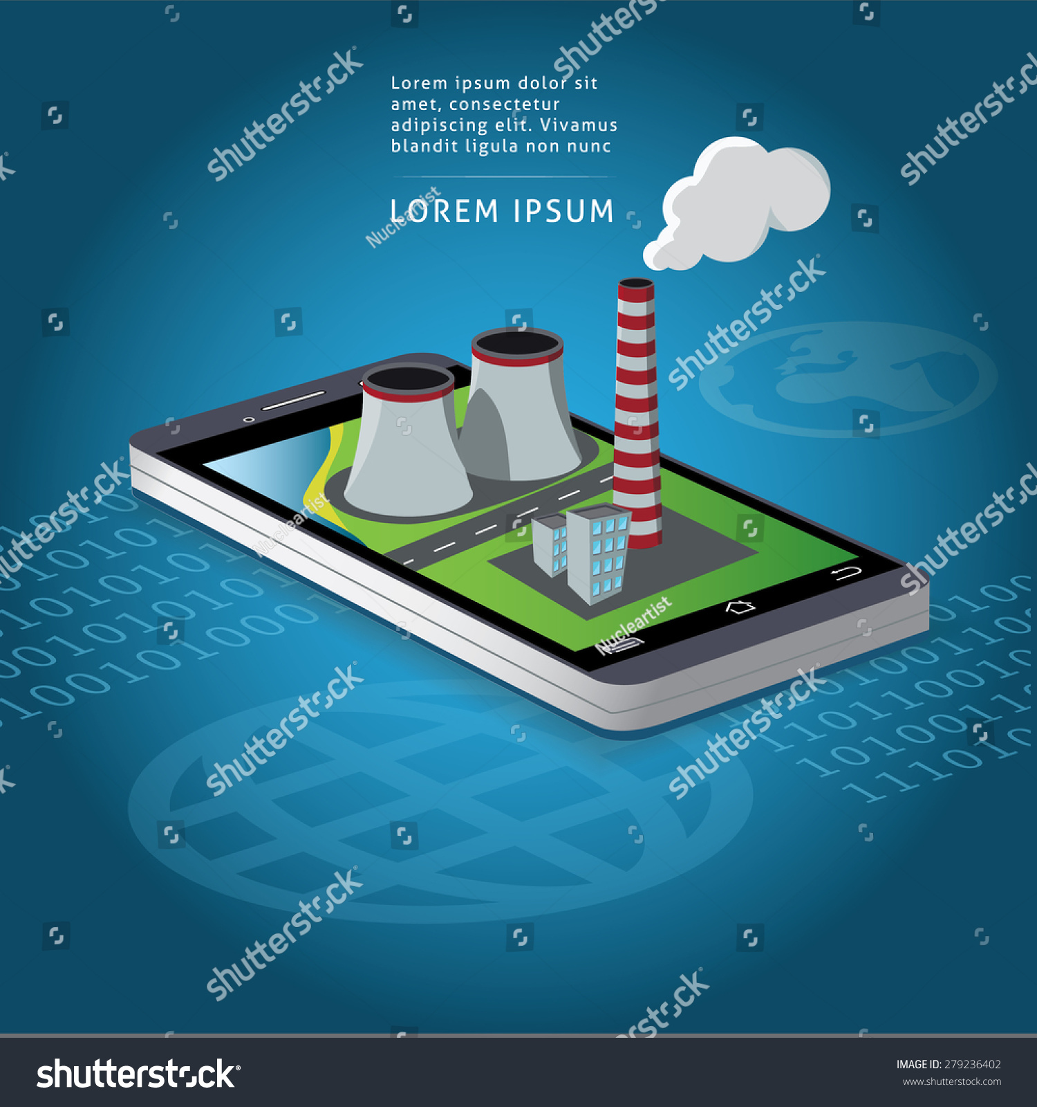 Smart Phone Factory Map Navigation Mobile Stock Vector (Royalty Free ...