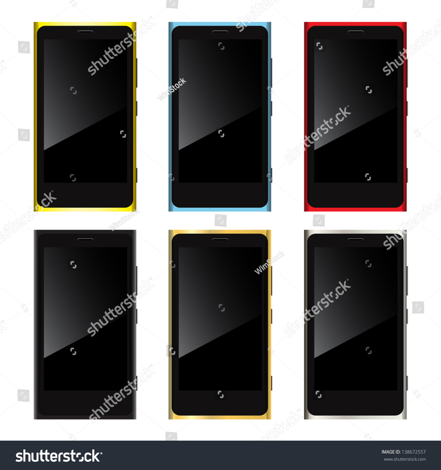 Smart Phone Template Black Screen Stock Vector (Royalty Free) 138672557 ...
