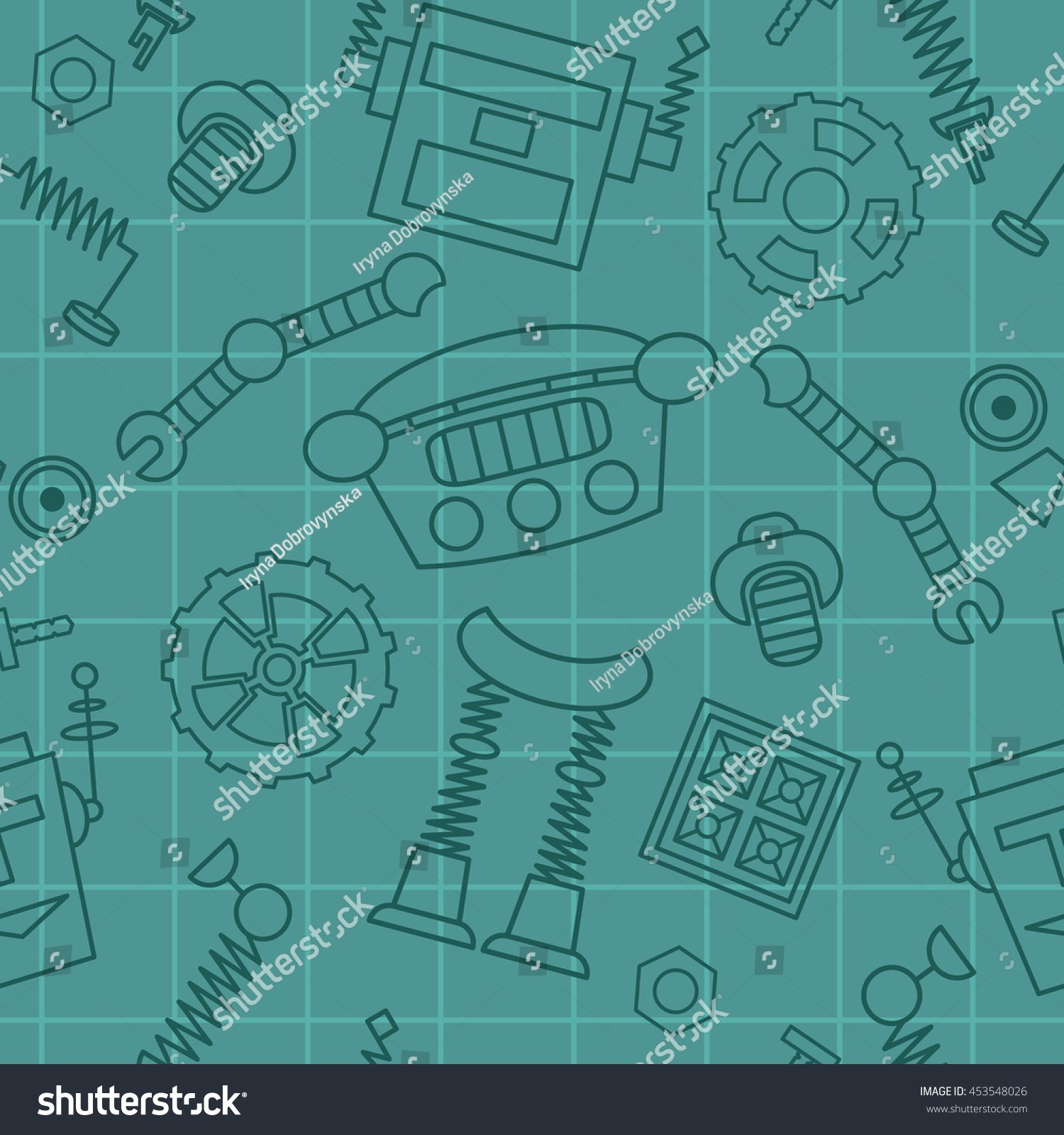 Smart Robot Parts Details Vector Background Stock Vector 453548026 ...