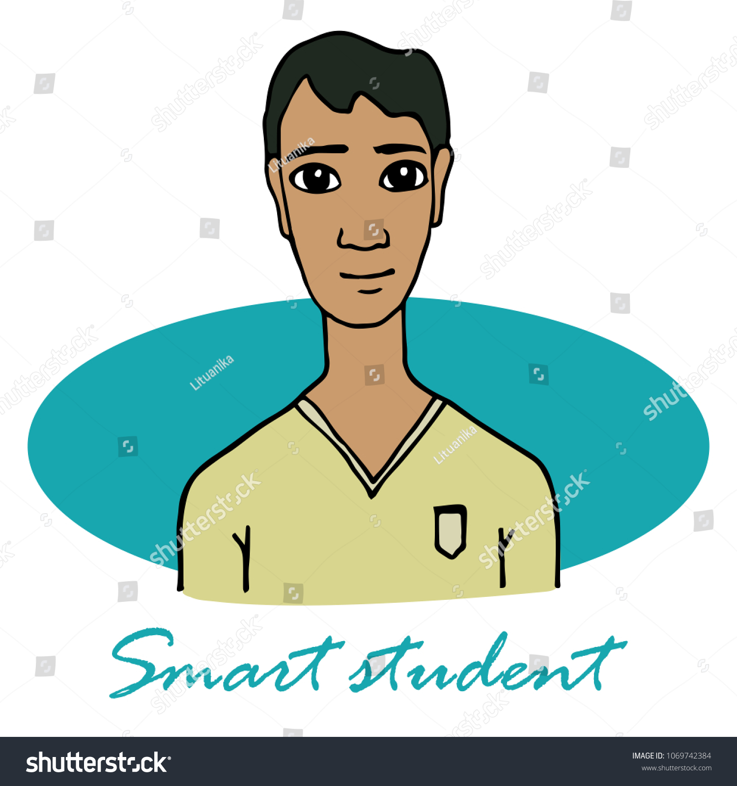 Smart Student Vector Illustration Character Face Stock Vector (Royalty ...