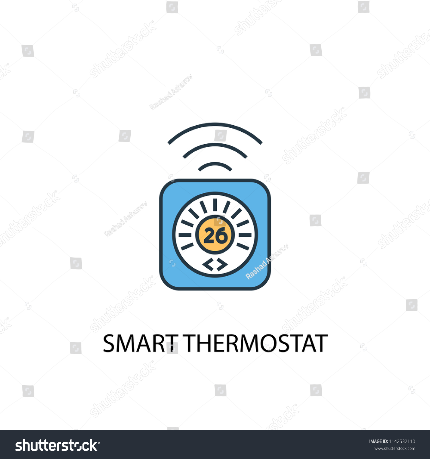 Smart Thermostat Concept 2 Colored Line Stock Vector (Royalty Free ... Smart Thermostat Concept 2 Colored Line Stock Vector (Royalty Free ...