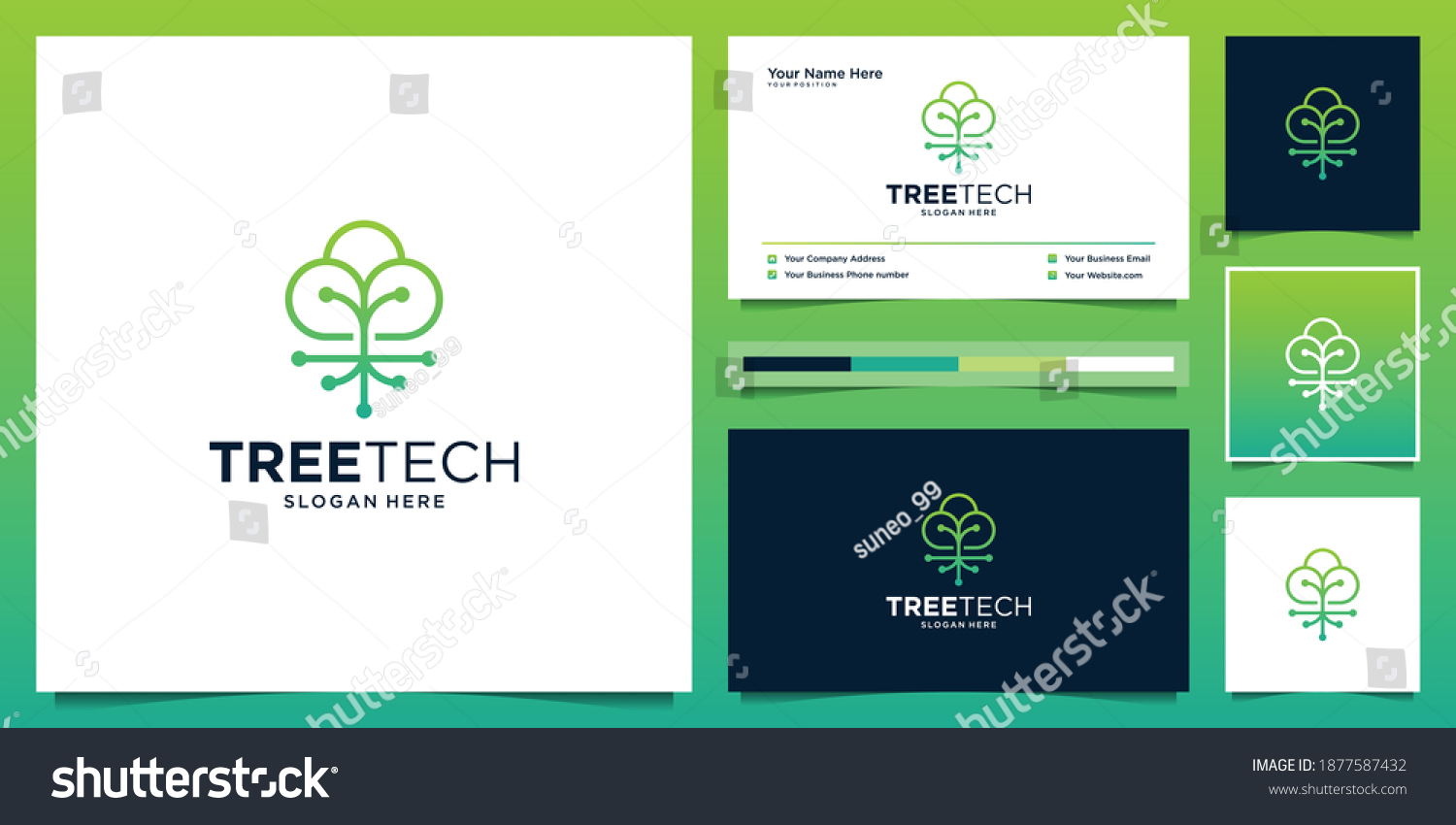 Smart Tree Cloud Idea Logo Design Stock Vector (Royalty Free) 1877587432