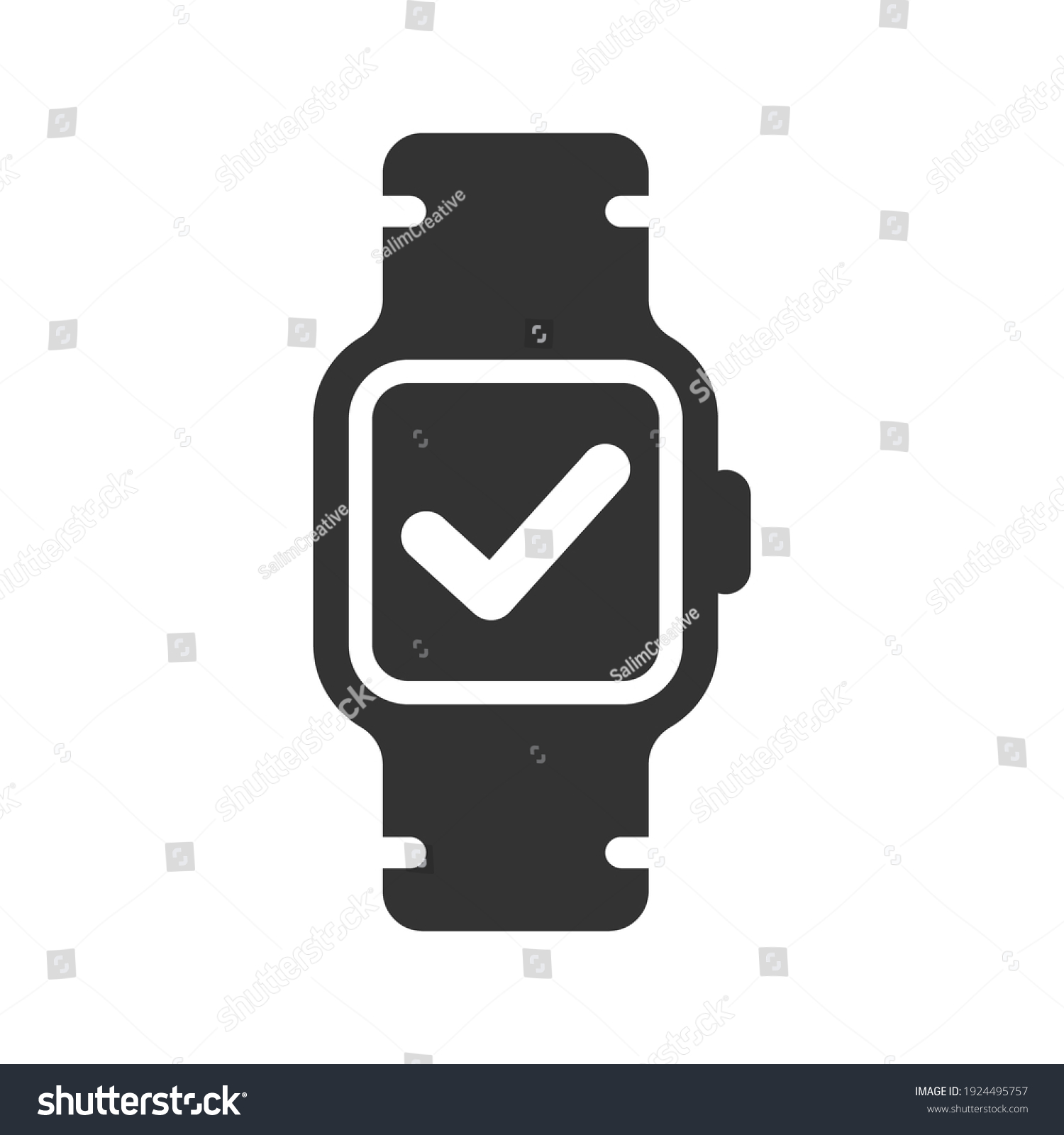 Smart Watch Check Mark Icon Vector Stock Vector (Royalty Free) 1924495757